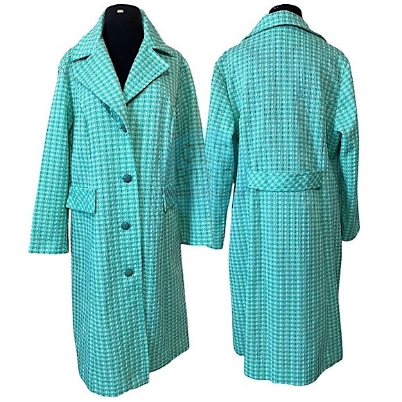 Vintage | Jackets & Coats | 6s Vtg Mint Green Double Knit Overcoat 40 ...